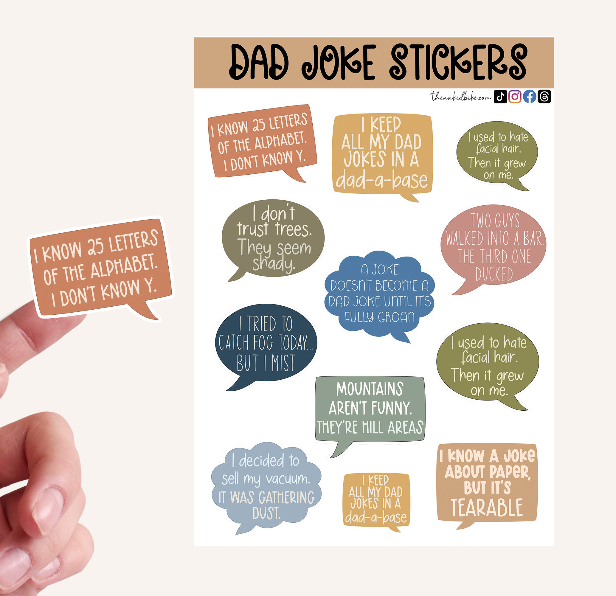 Dad Jokes Sticker Sheet | Planner Journal Stickers Australia – Pet ...