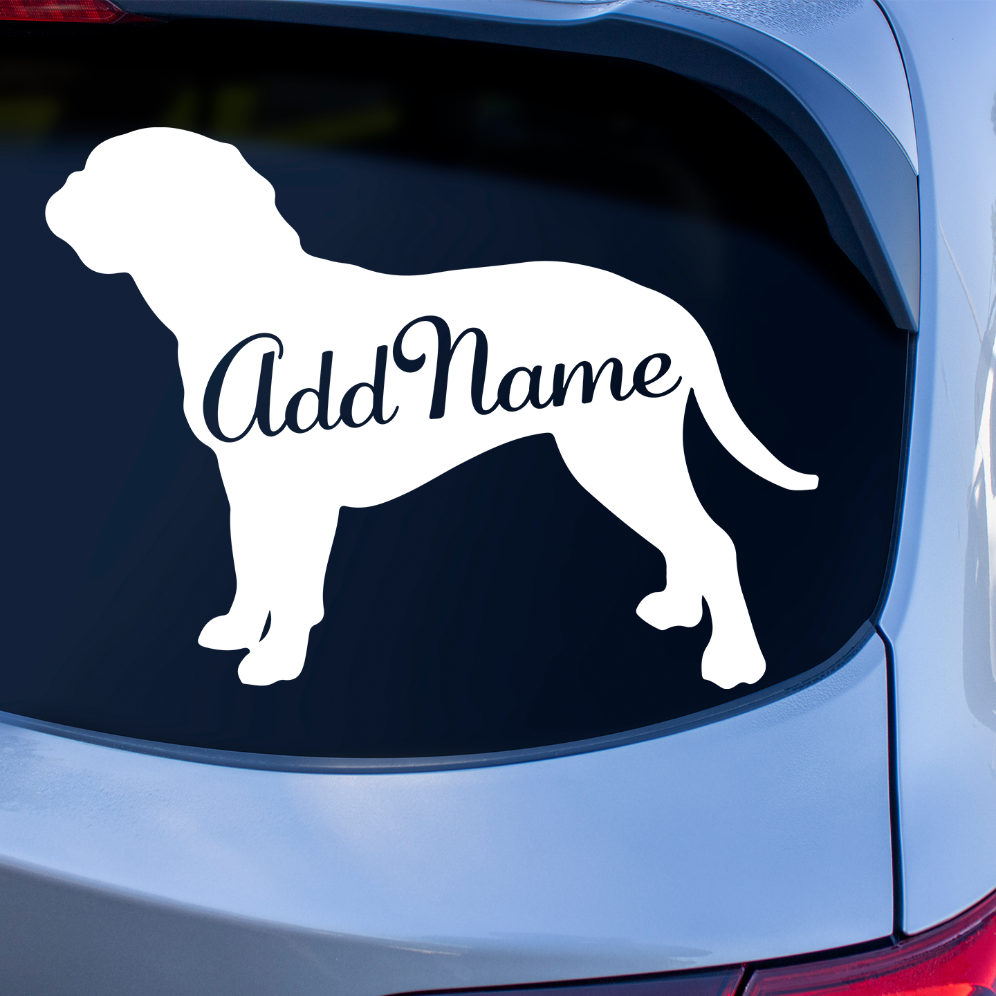 Dogue Silhouette With Name Sticker | Dog Stickers For Cars – Pet ...