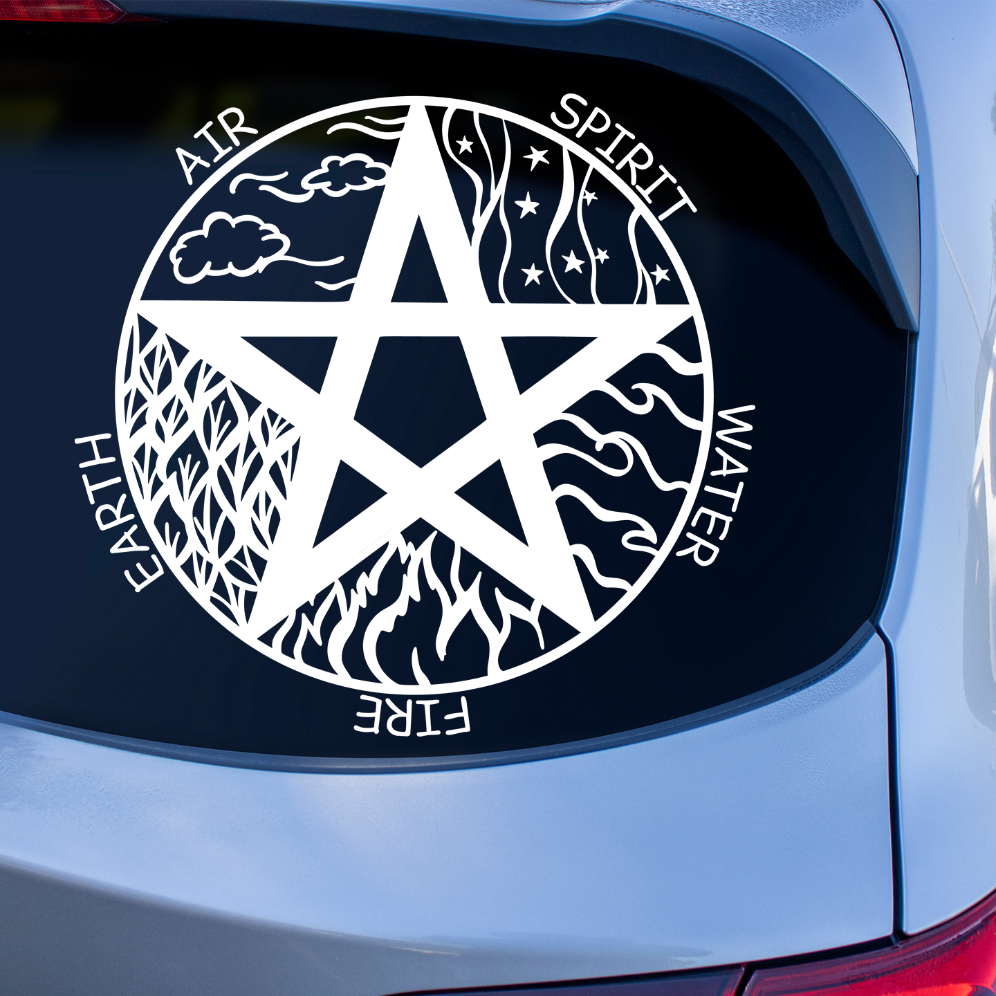 Pentagram Wicca Elements Sticker | Pagan Stickers Australia – Pet ...