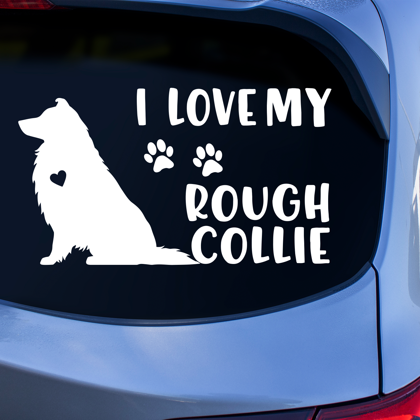 I Love My Rough Collie Sticker | Dog Stickers For Cars Australia – Pet ...