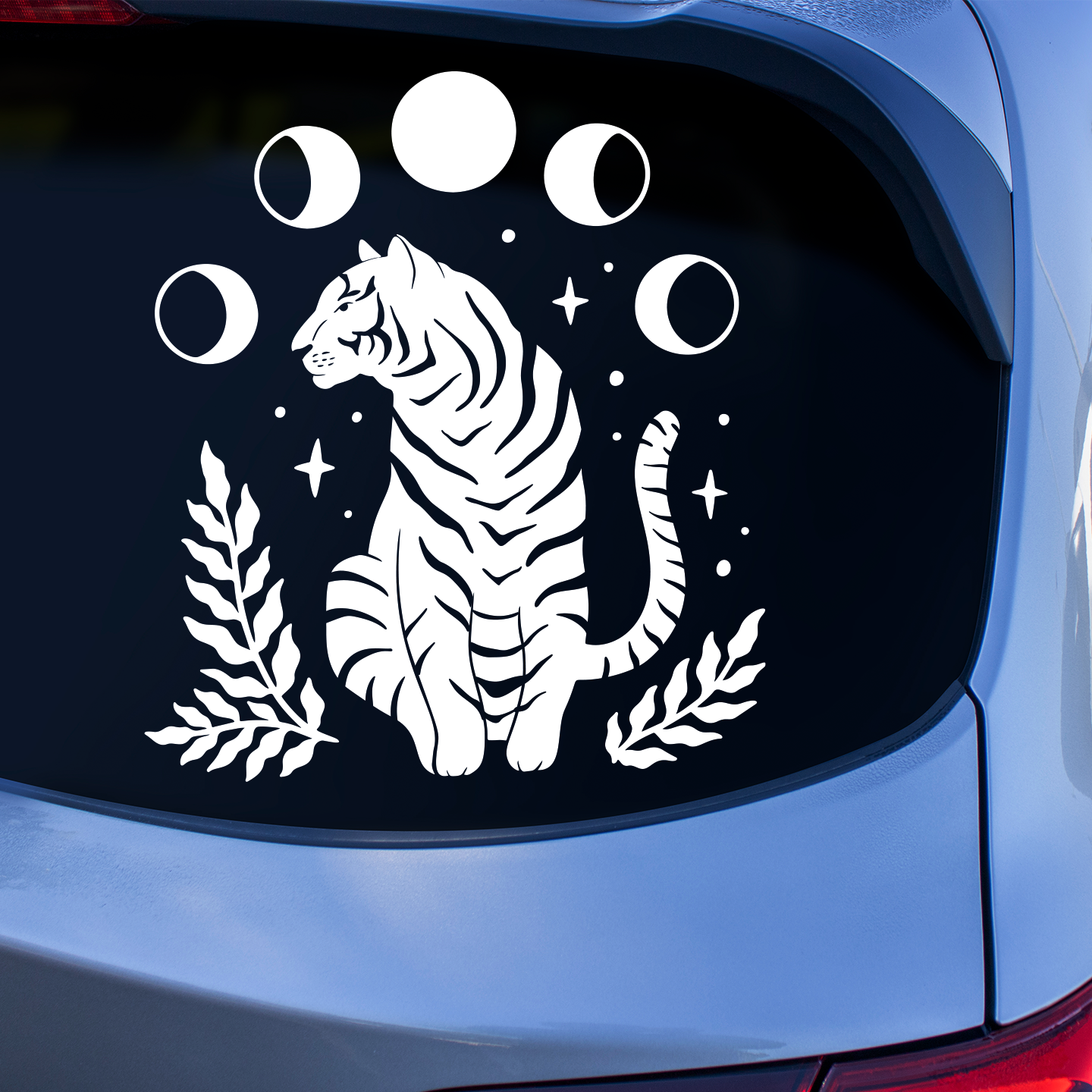 Moon Phases Tiger Sticker | Pagan Stickers For Cars Australia – Pet ...