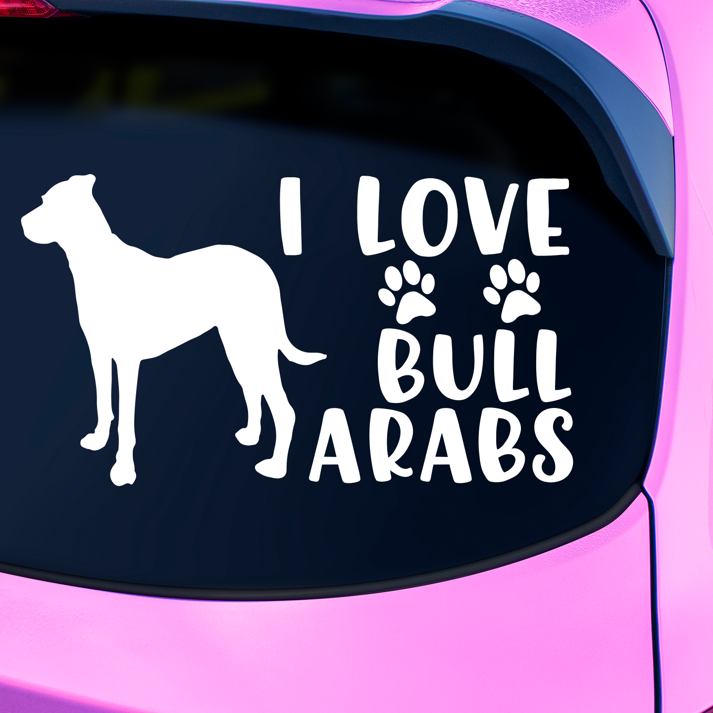 I Love Bull Arabs Sticker | Dog Stickers For Cars Australia – Pet ...
