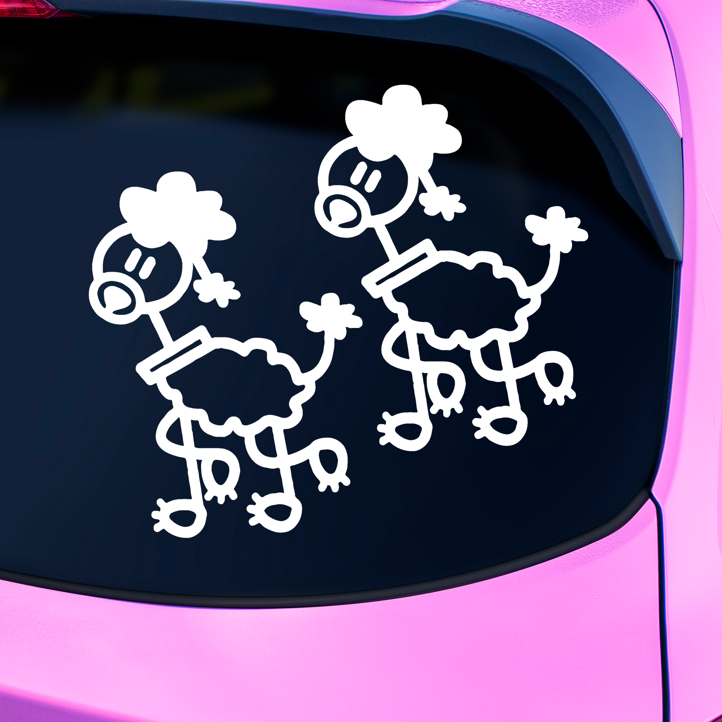 Poodle Stick Figure Stickers | Dog Stickers For Cars Australia – Pet ...