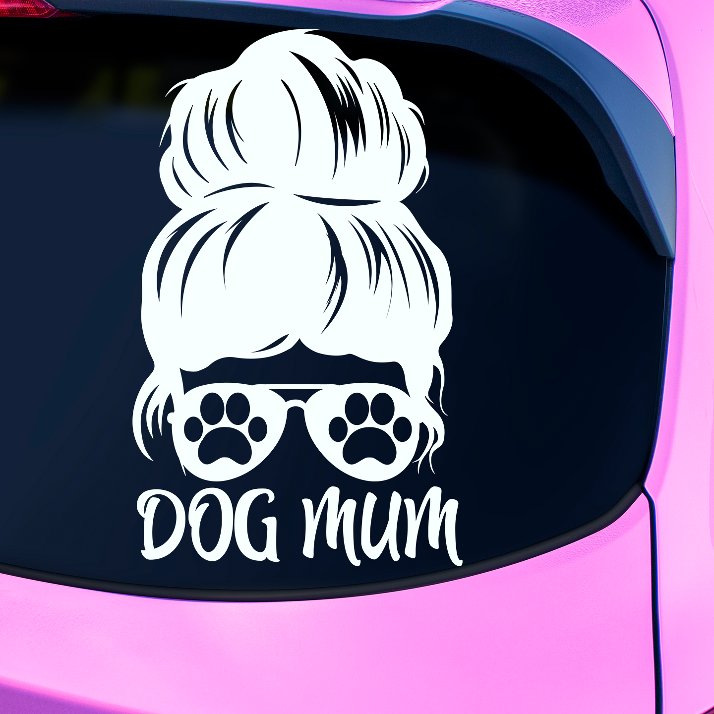 Dog Mum Messy Bun Sticker | Dog Stickers For Cars Australia – Pet ...