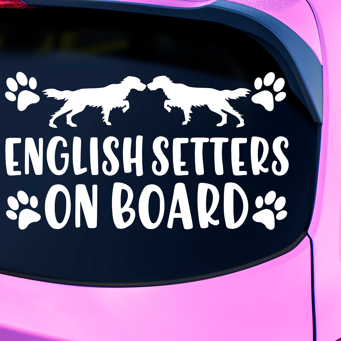 English Setters On Board Sticker | Custom Dog Decals Australia – Pet ...