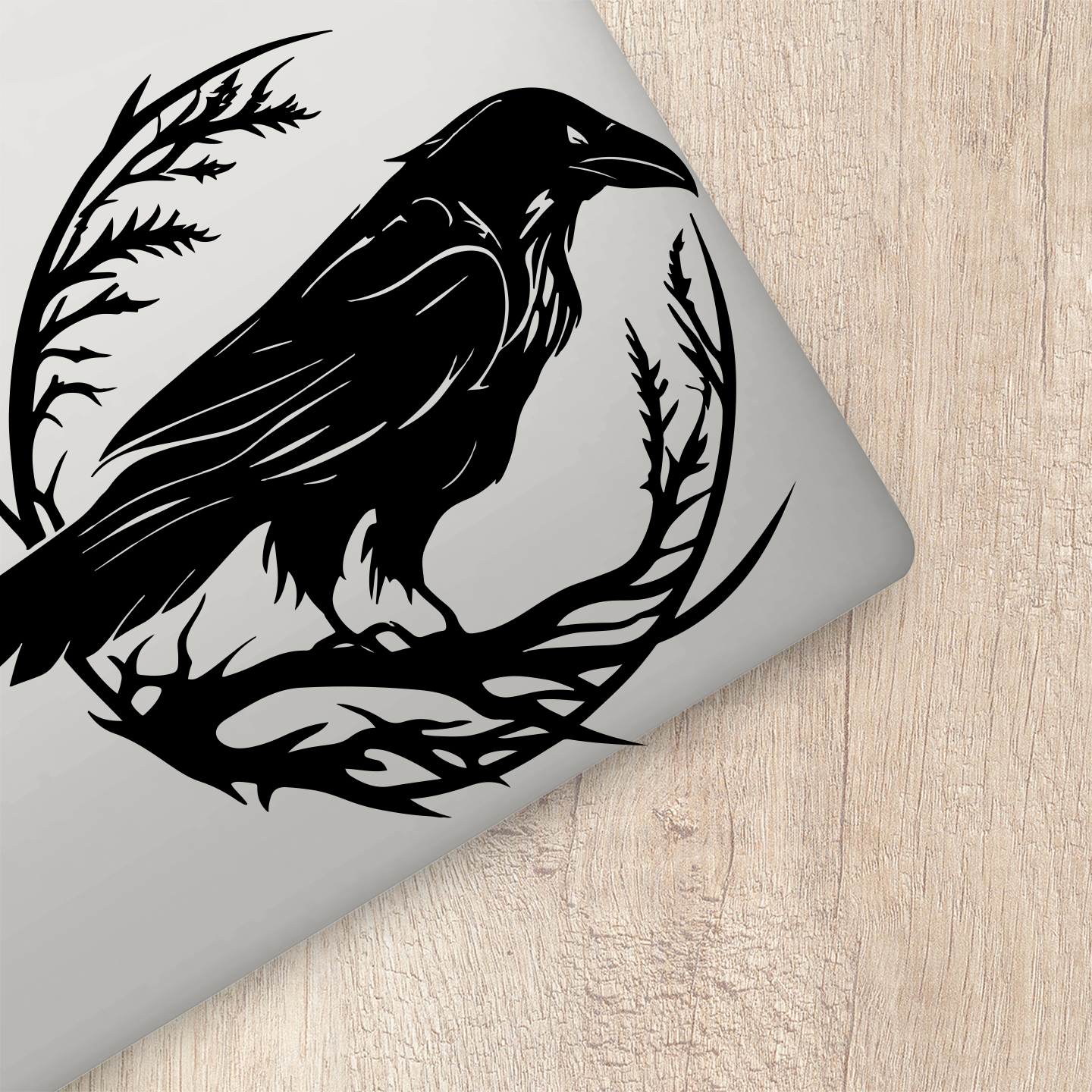 Black Crow In Branches Sticker | Raven Stickers For Cars – Pet Stickers ...