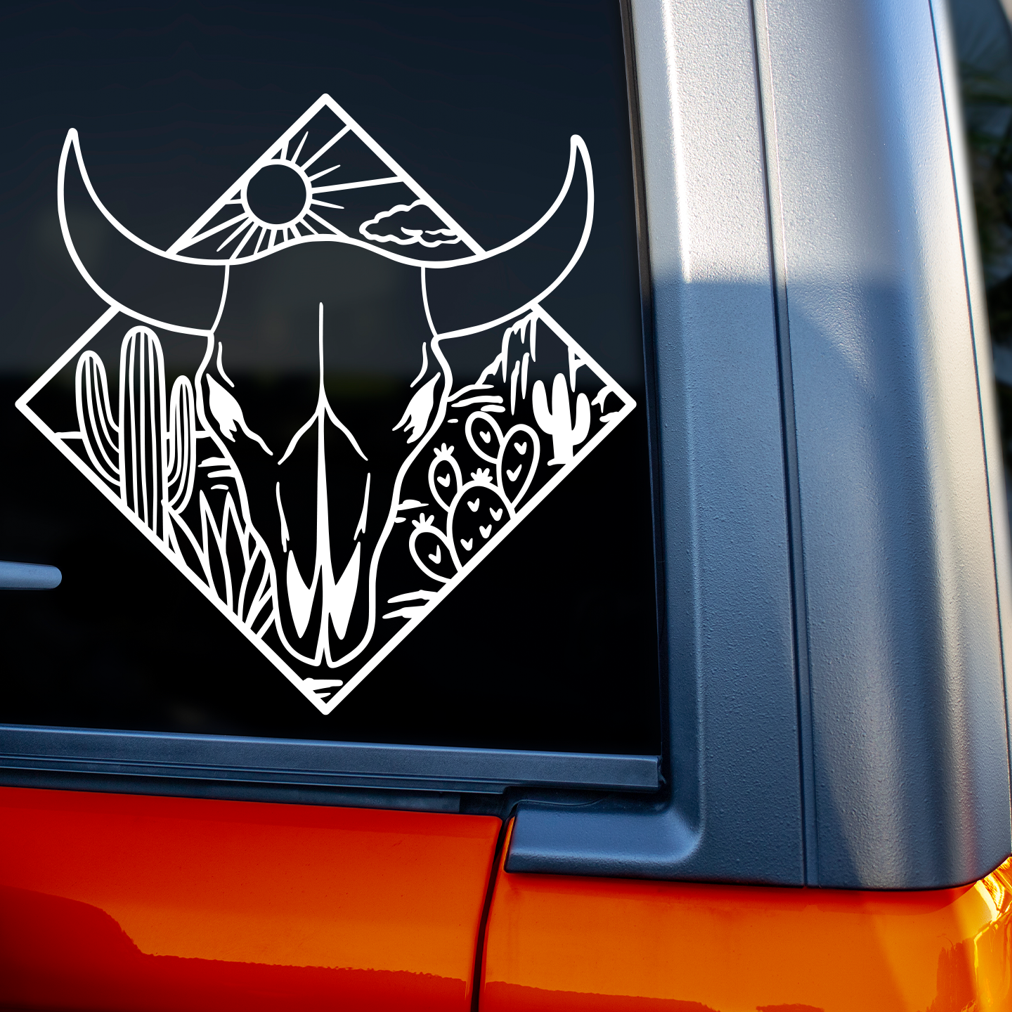 Longhorn Cactus Sunset Sticker | Western Country Decal Australia – Pet ...