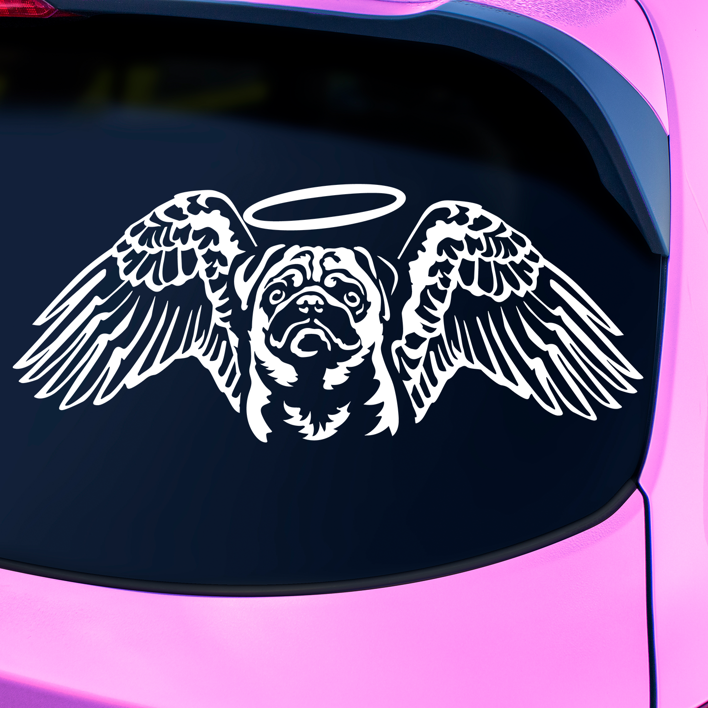 Pug Angel Dog Sticker | Dog Stickers For Cars Australia – Pet Stickers ...