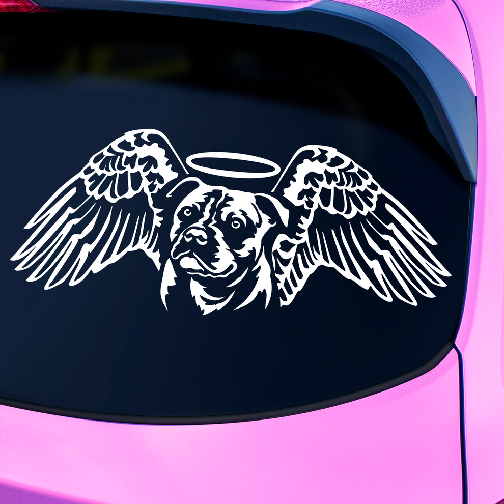 Staffy Angel Dog Sticker | Dog Stickers For Cars Australia – Pet ...
