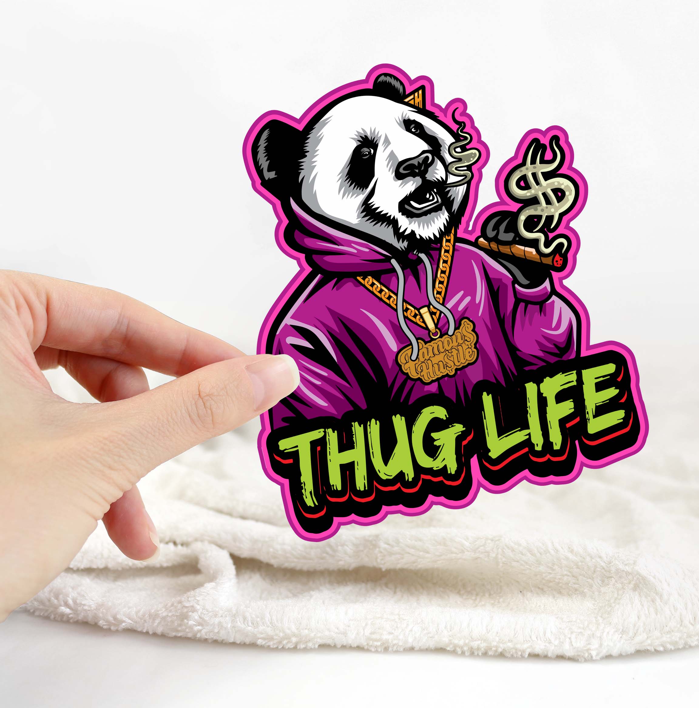 Thug Life Panda Sticker Sheet | Gangsta Panda Kiss Cut Stickers – Pet ...