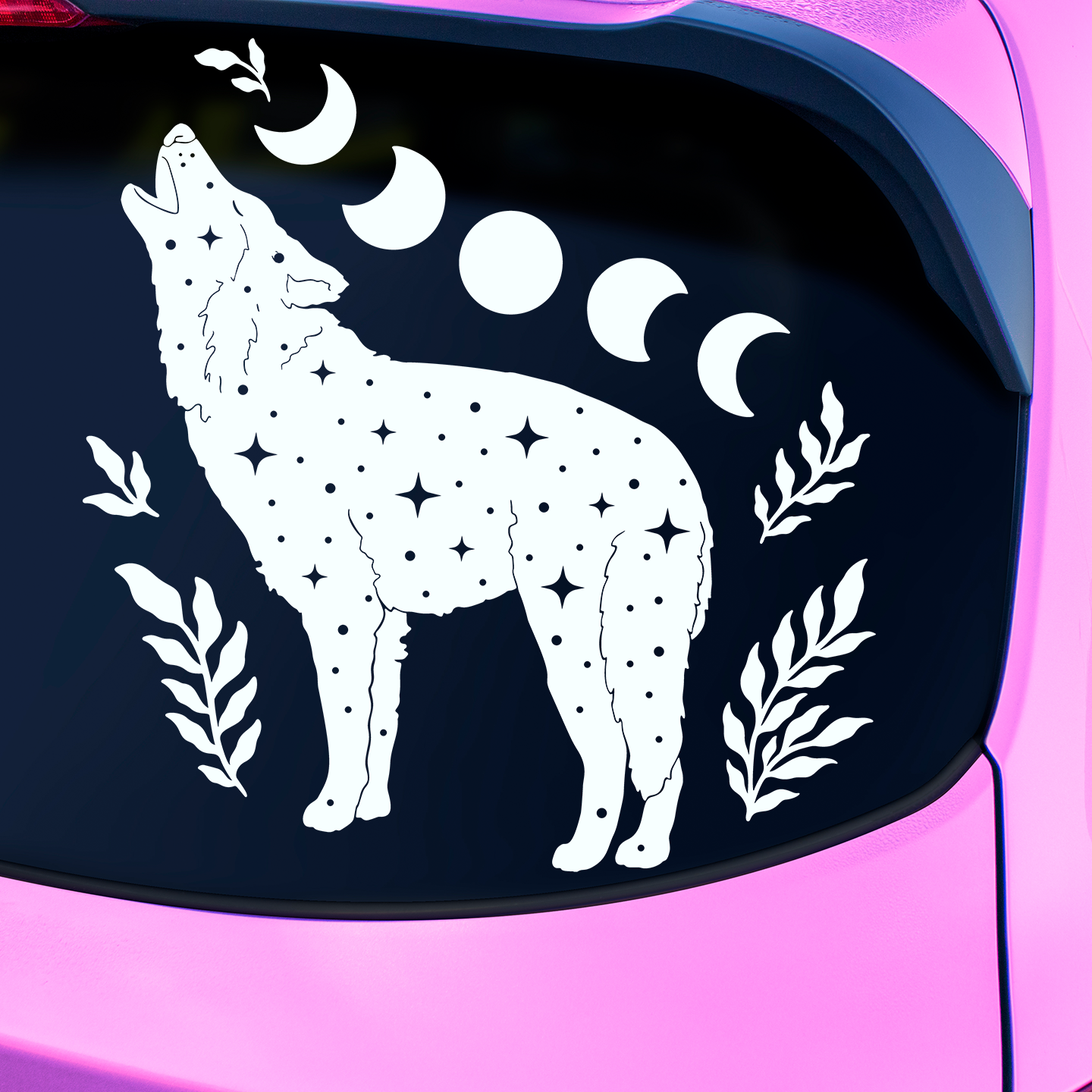 Moon Phases Wolf Sticker | Pagan Stickers For Cars Australia – Pet ...