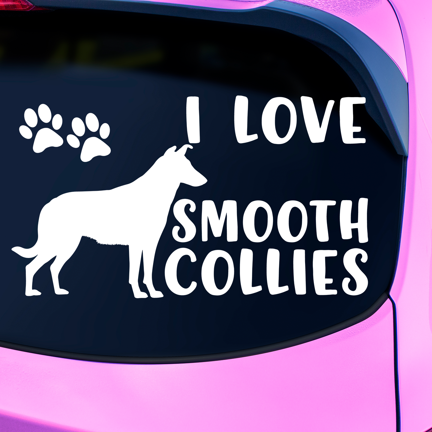 I Love Smooth Collies Sticker | Australian Made – Pet Stickers Australia