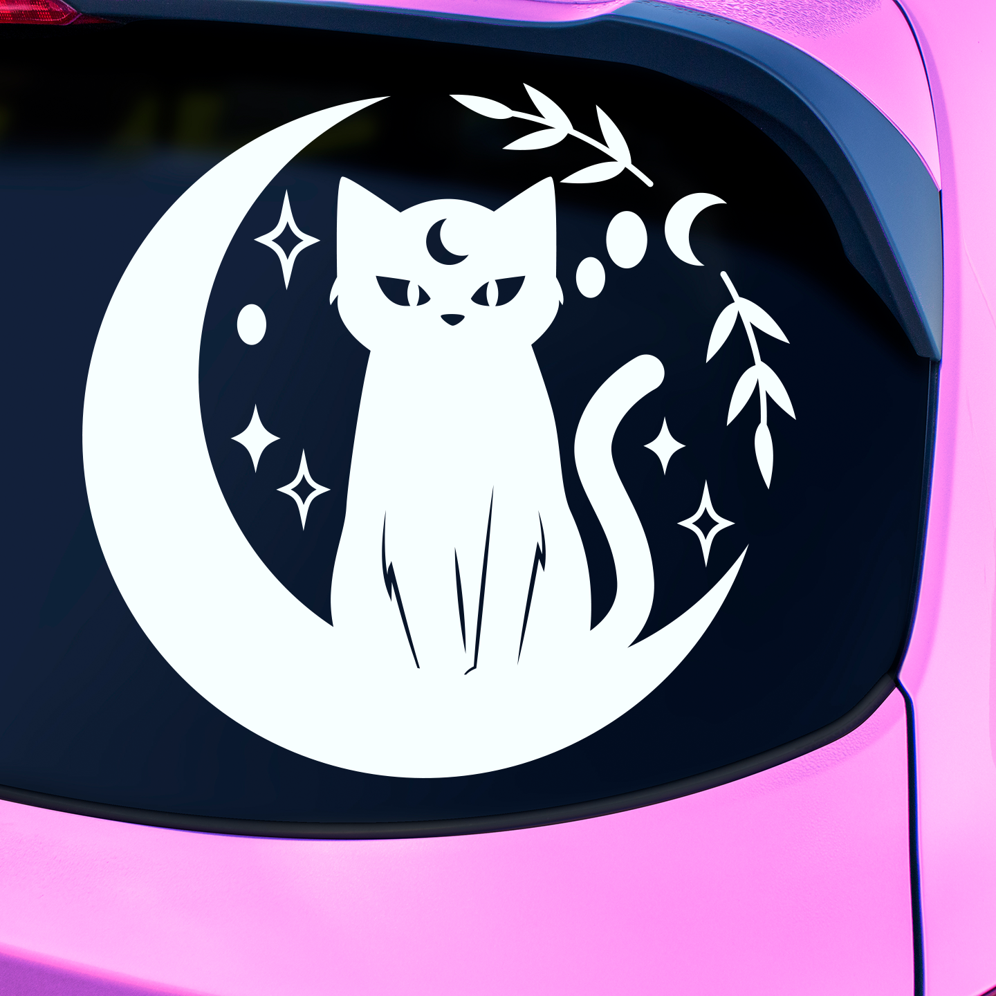 Witch Cat On Moon Sticker | Witchcraft Stickers Australia – Pet ...