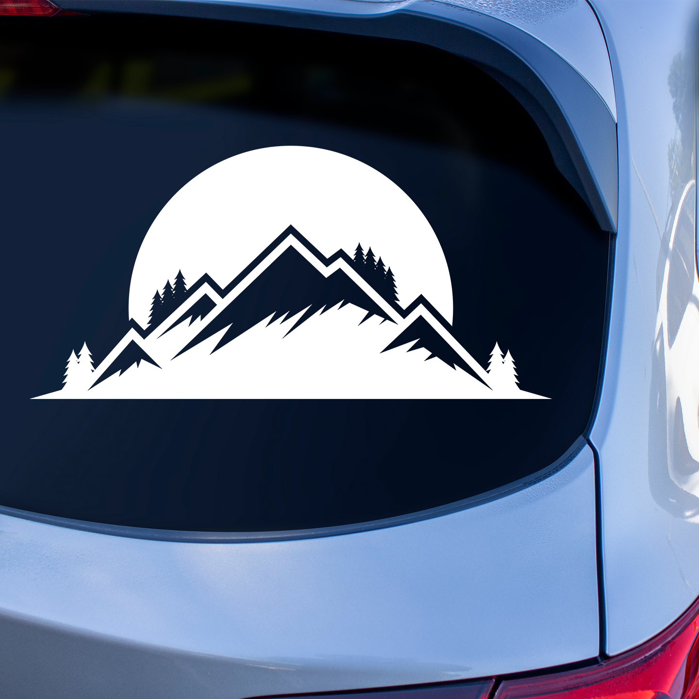 Mountain With Moon Decal | Landscape Stickers Cars SUVS 4WDs – Pet ...
