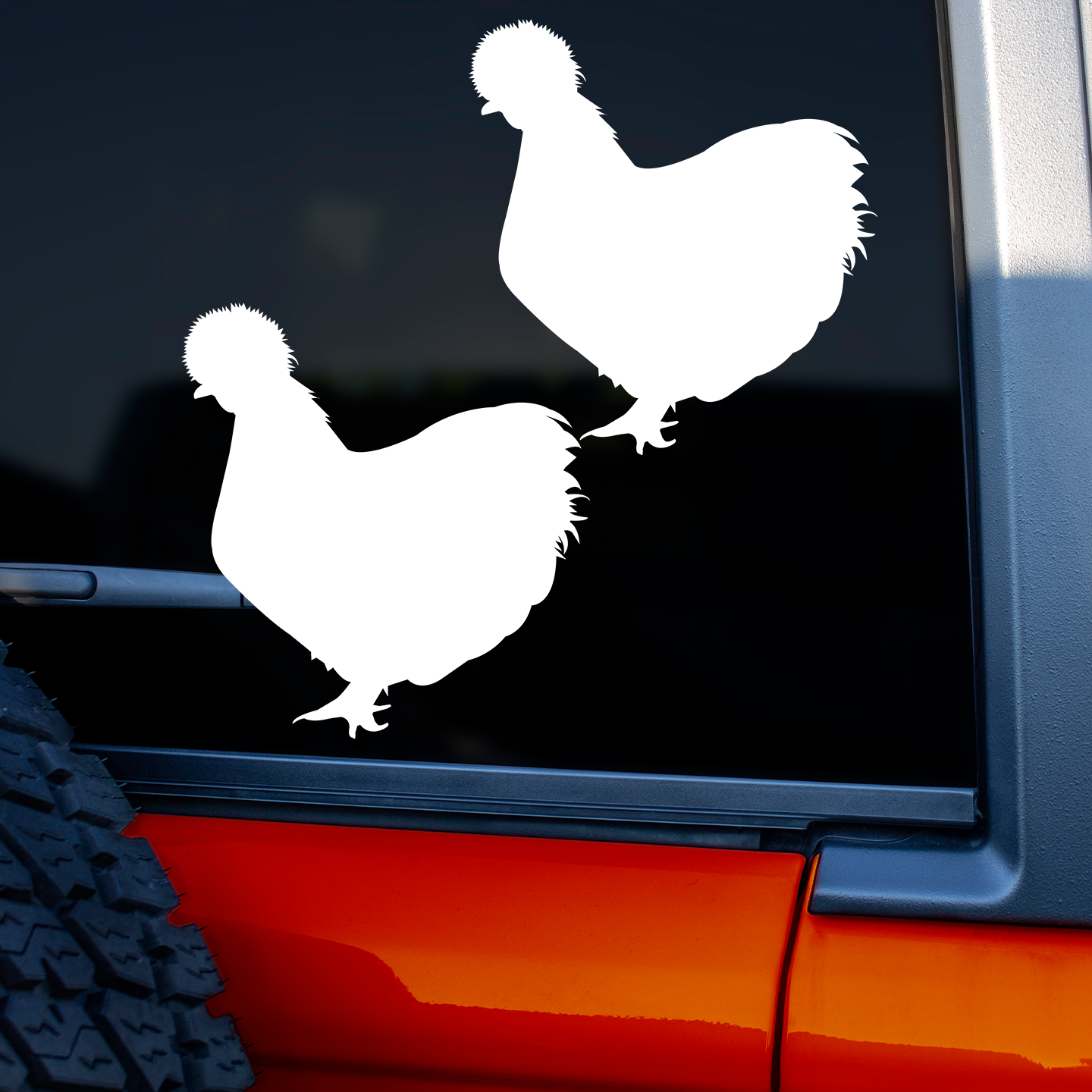 Silkie Chicken Silhouette Sticker
