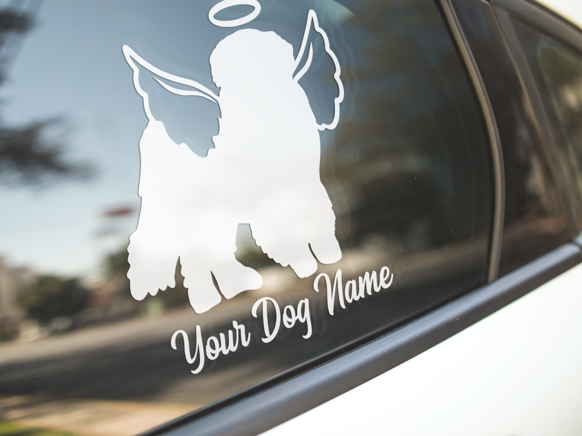 Newfoundland With Angel Wings Sticker | Dog Memorial Decals – Pet ...