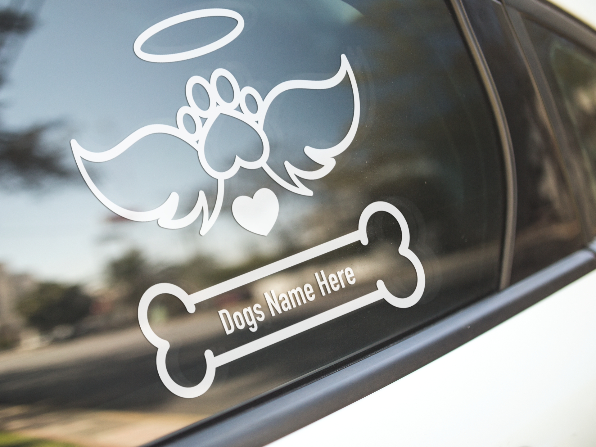 Custom Dog Memorial Wings With Name Sticker | Dog Death Tribute – Pet ...